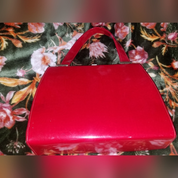 Bags | Vintage Patent Red Handbag | Poshmark